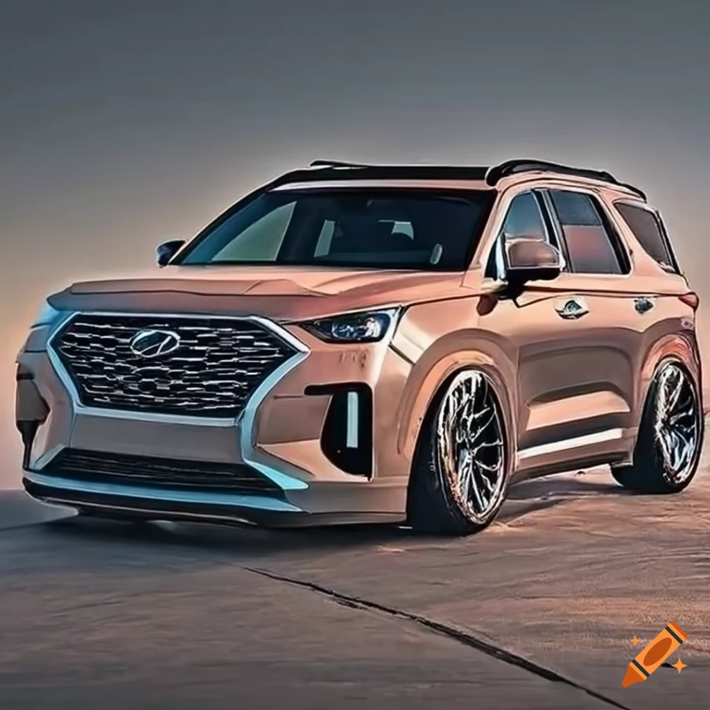 Modified Hyundai Palisade with lowered suspension and unique stance on ...