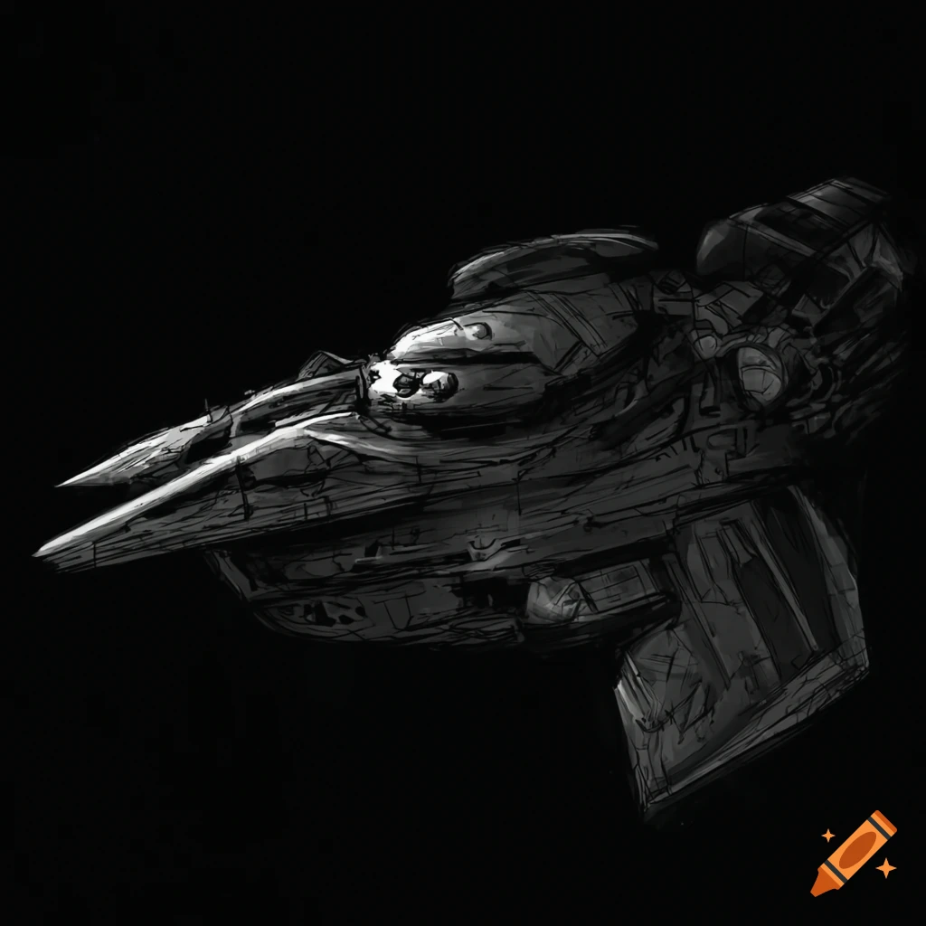 In a grim dark black and white style art create a picture of a lots of ...