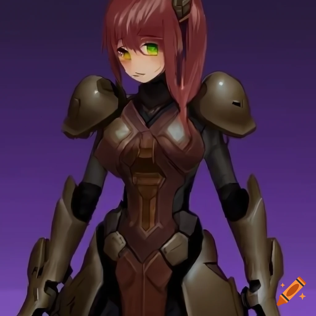 Doki doki literature club monika in starcraft armour suit on Craiyon