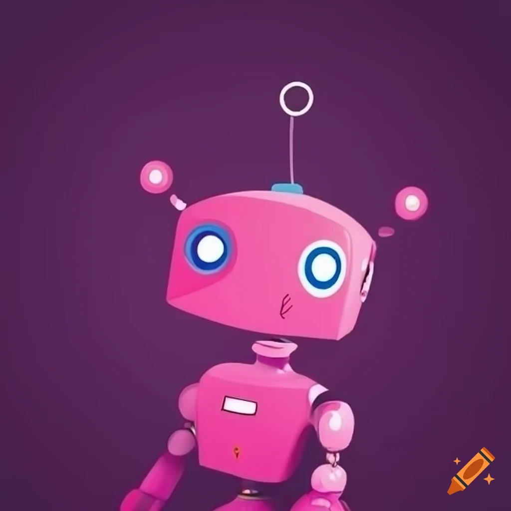 Cute pink robot on Craiyon