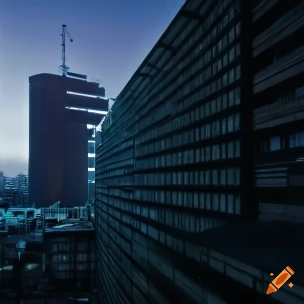 Blame manga colored architecture high resolution on Craiyon