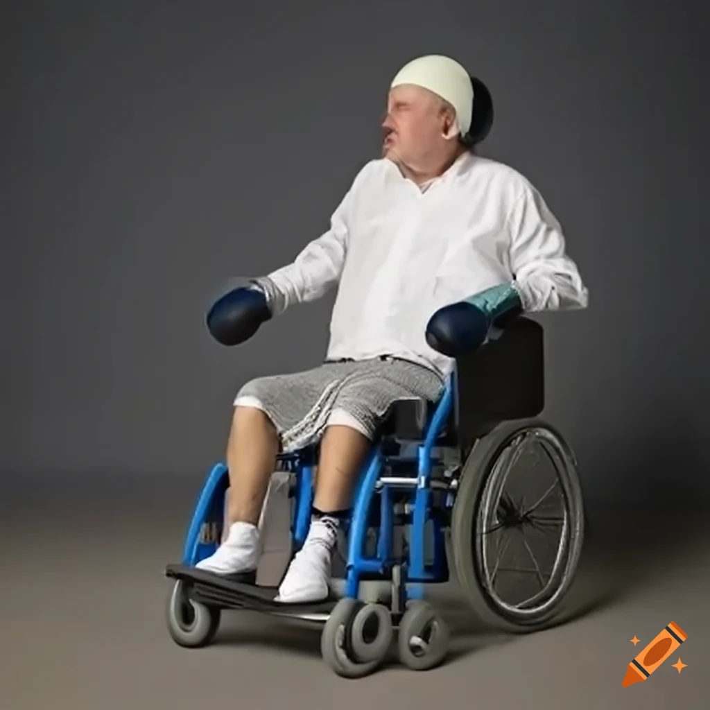 A man in his 30 with learning dsabilities sitting in a wheelchair ...