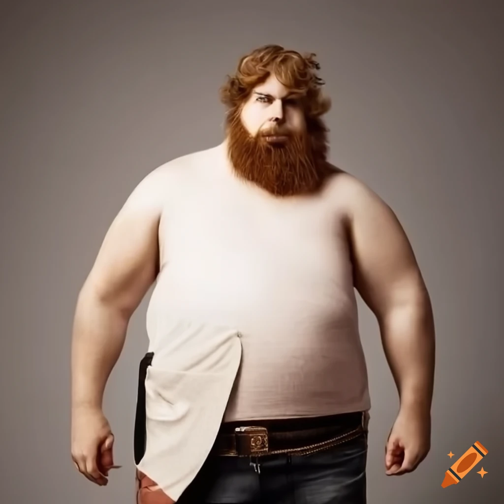 Brown bearded white big man with brown hair wearing revolution outfit