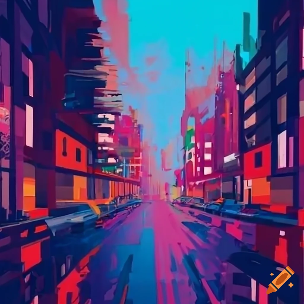 City abstract street overview on Craiyon