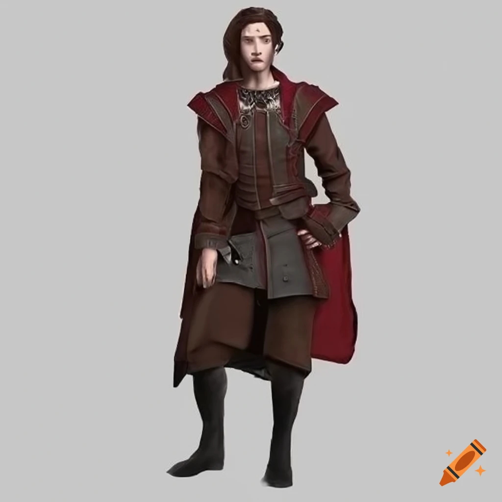 Medieval fantasy student full body male