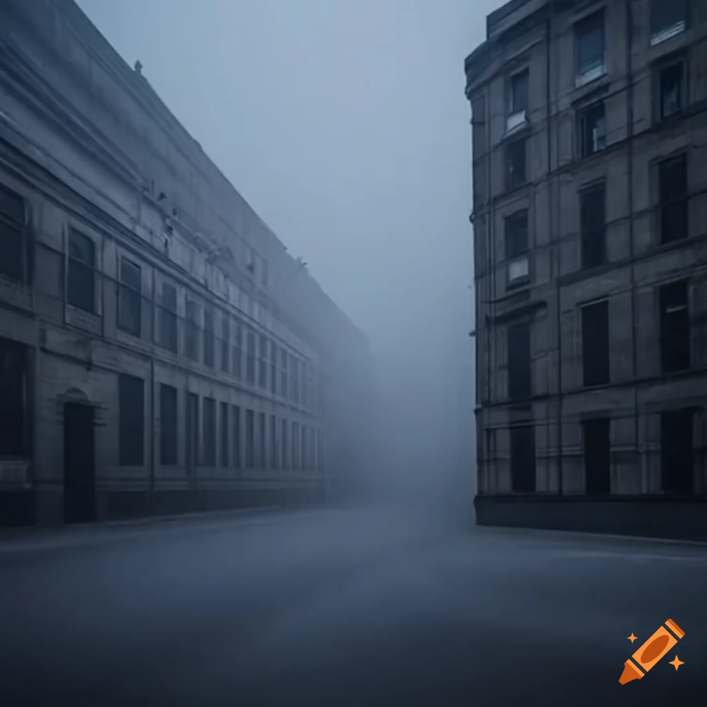 A mysterious fog covering an iconic industrial building on Craiyon