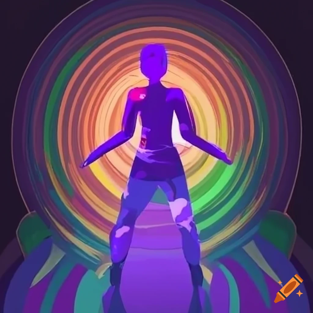 A stage with a single spotlight shining down on a humanoid figure