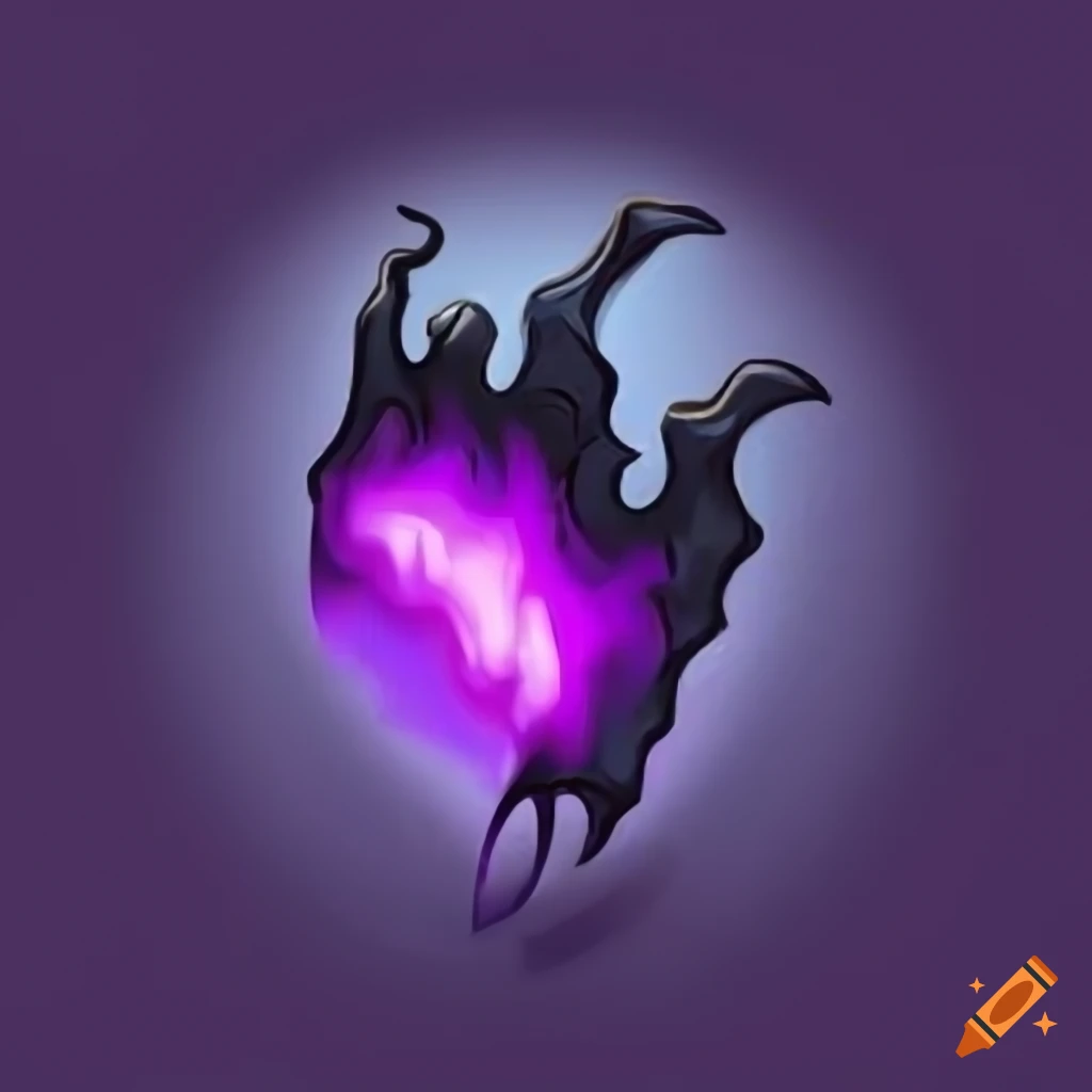 Menu icon for a dark claw magic attack with dark purple mist on Craiyon