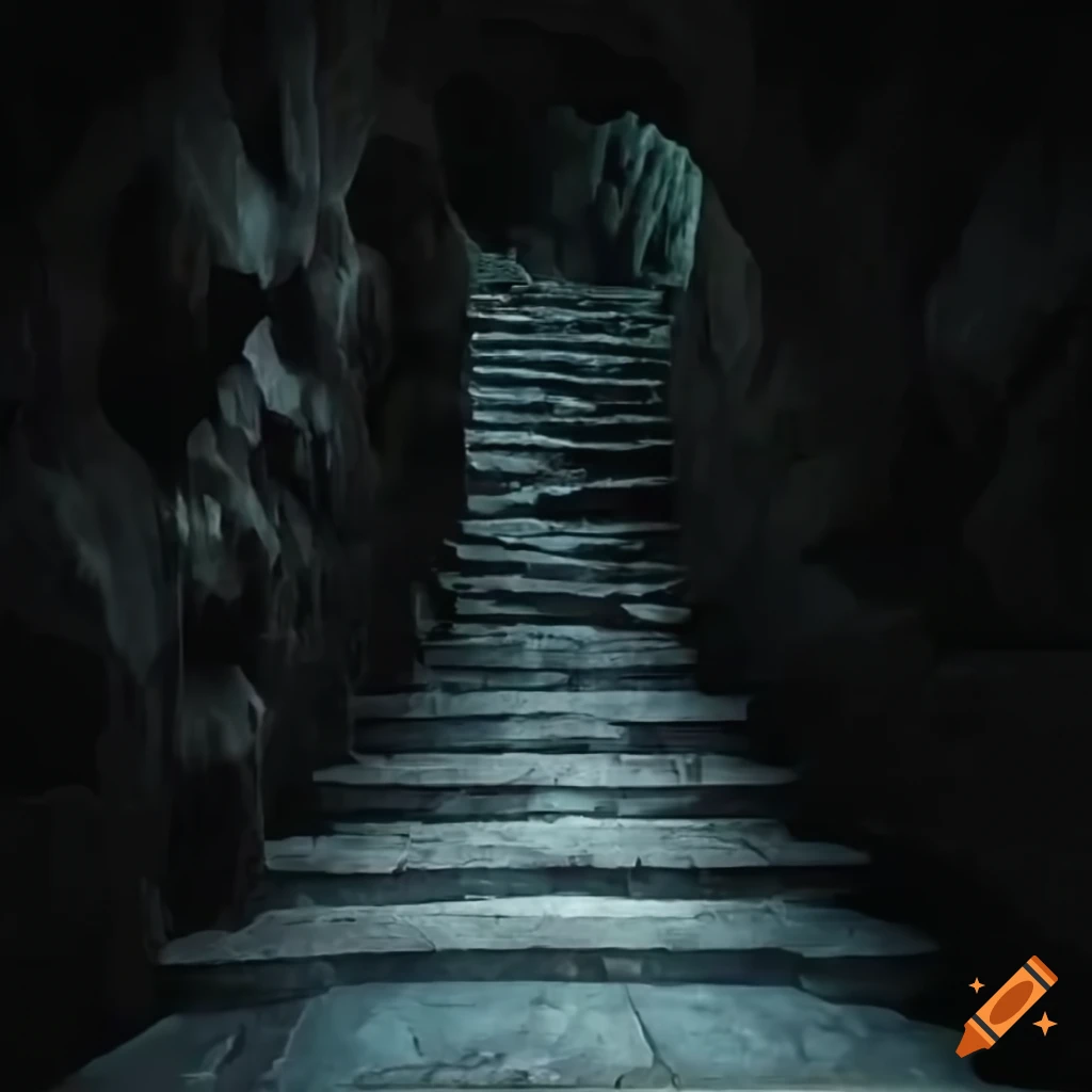 Stairs in a cave on Craiyon