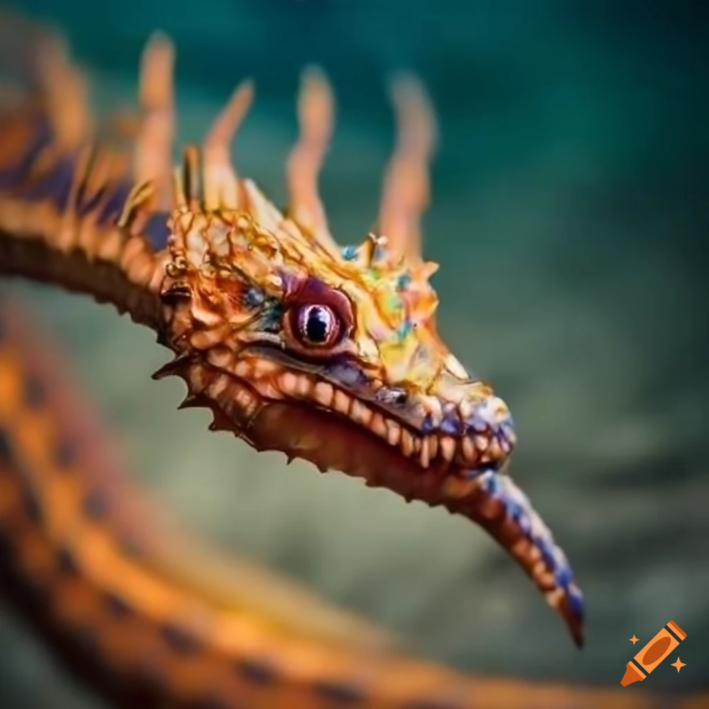 Sea serpent dragon full body