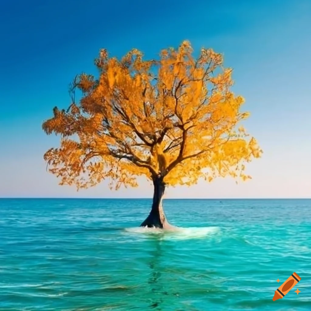 Sun tree sea simple on Craiyon