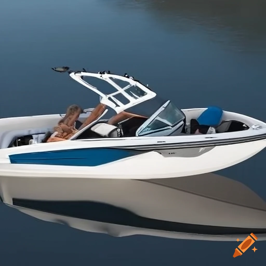 White wakeboard boat