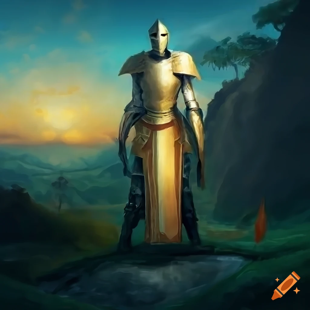 Prompt: knight, Paladin, Arcadian Elysean Summer landscape, 8K Raw ...