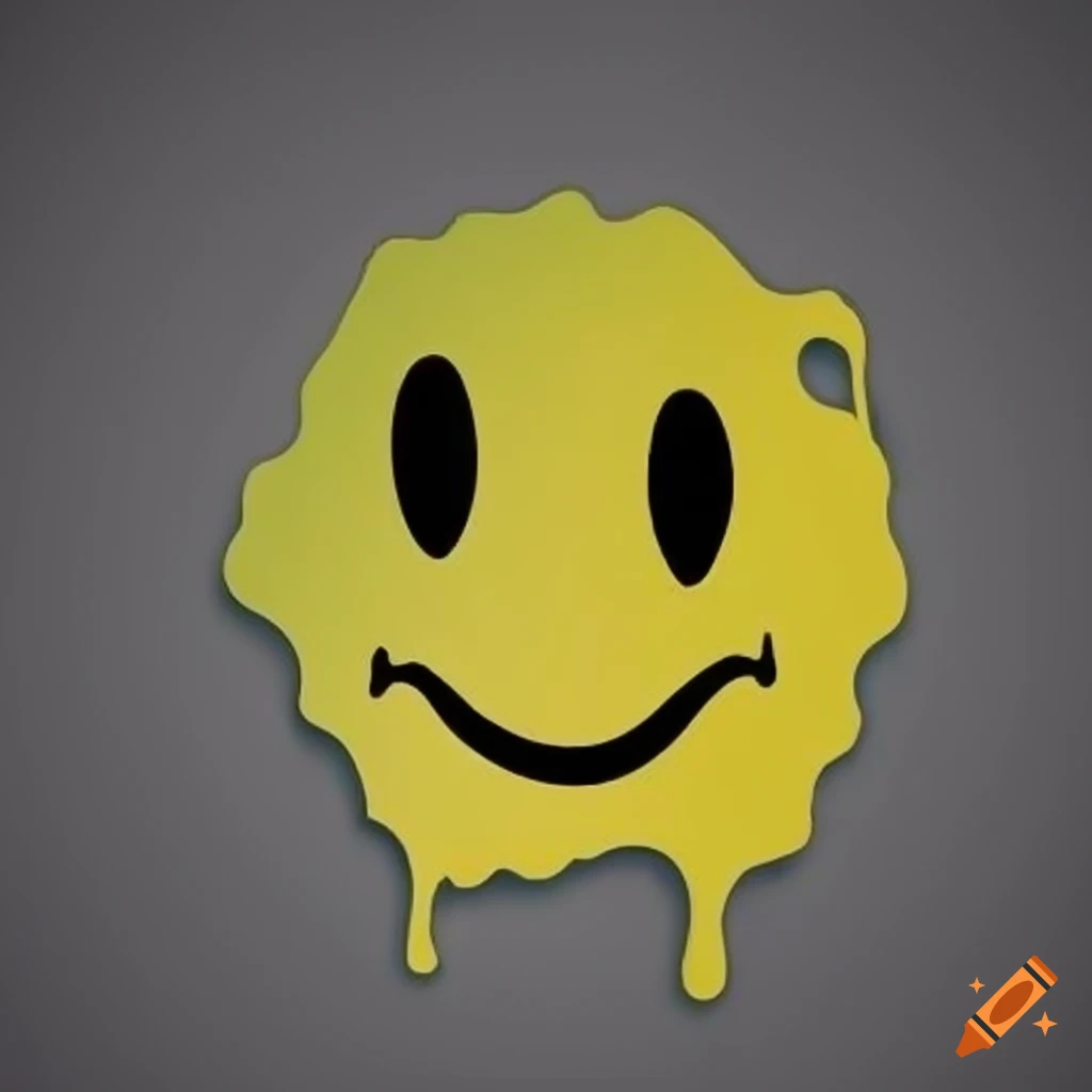 Melting smiley face on Craiyon