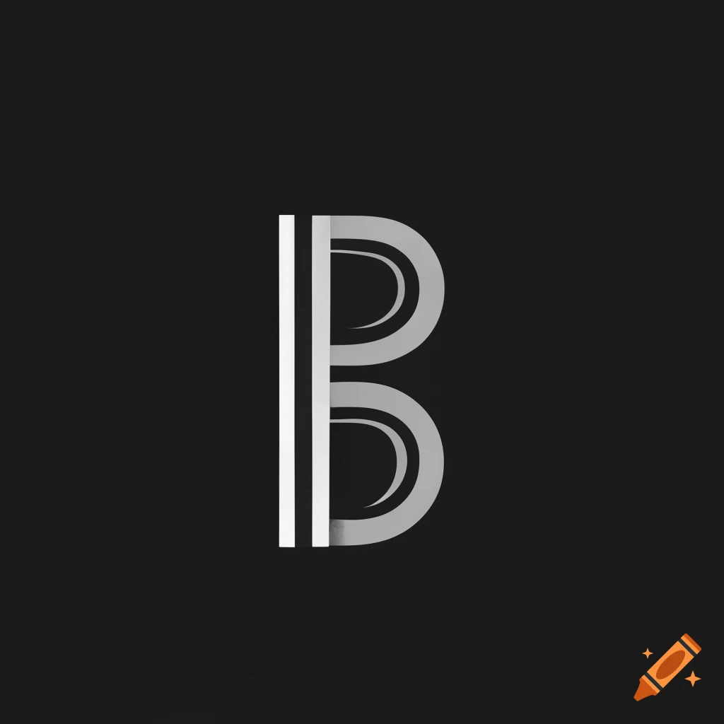 B letter background black on Craiyon