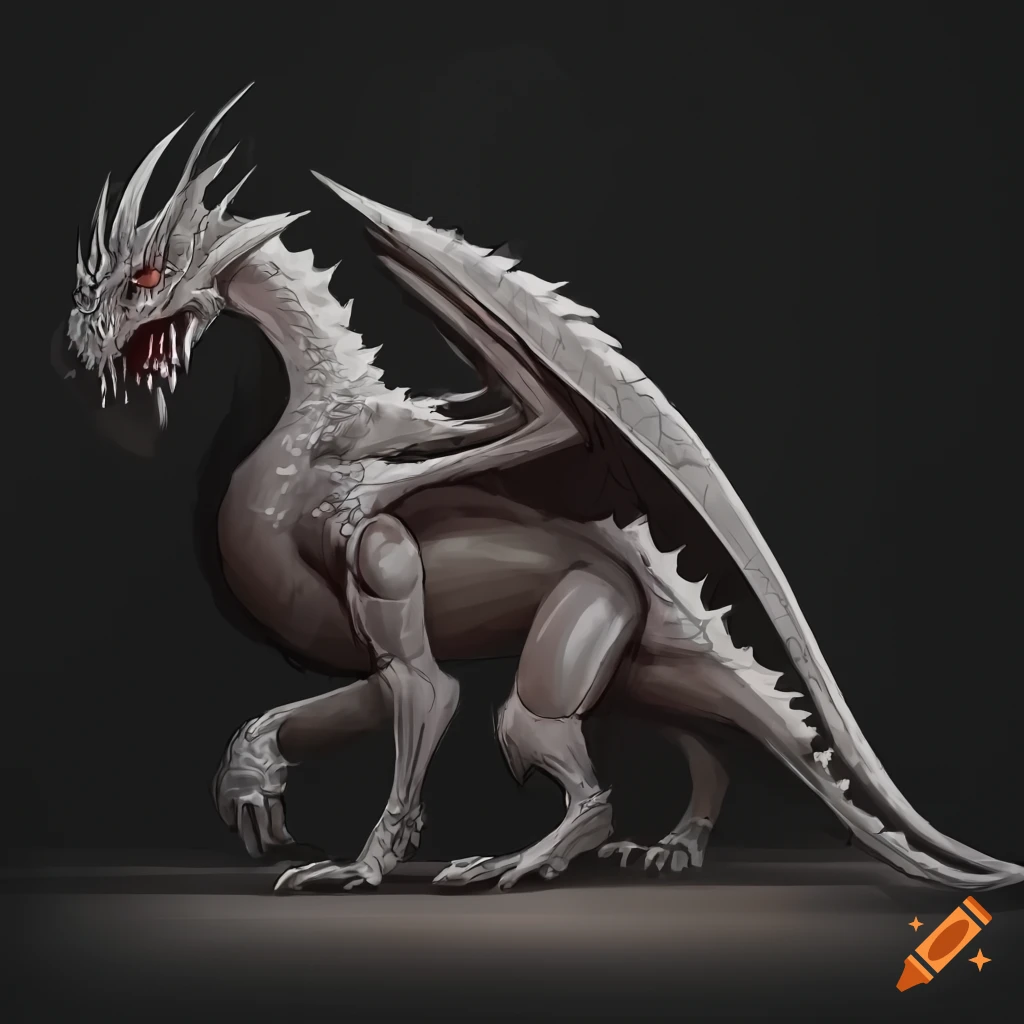 Dragon concept designs, full body, side view