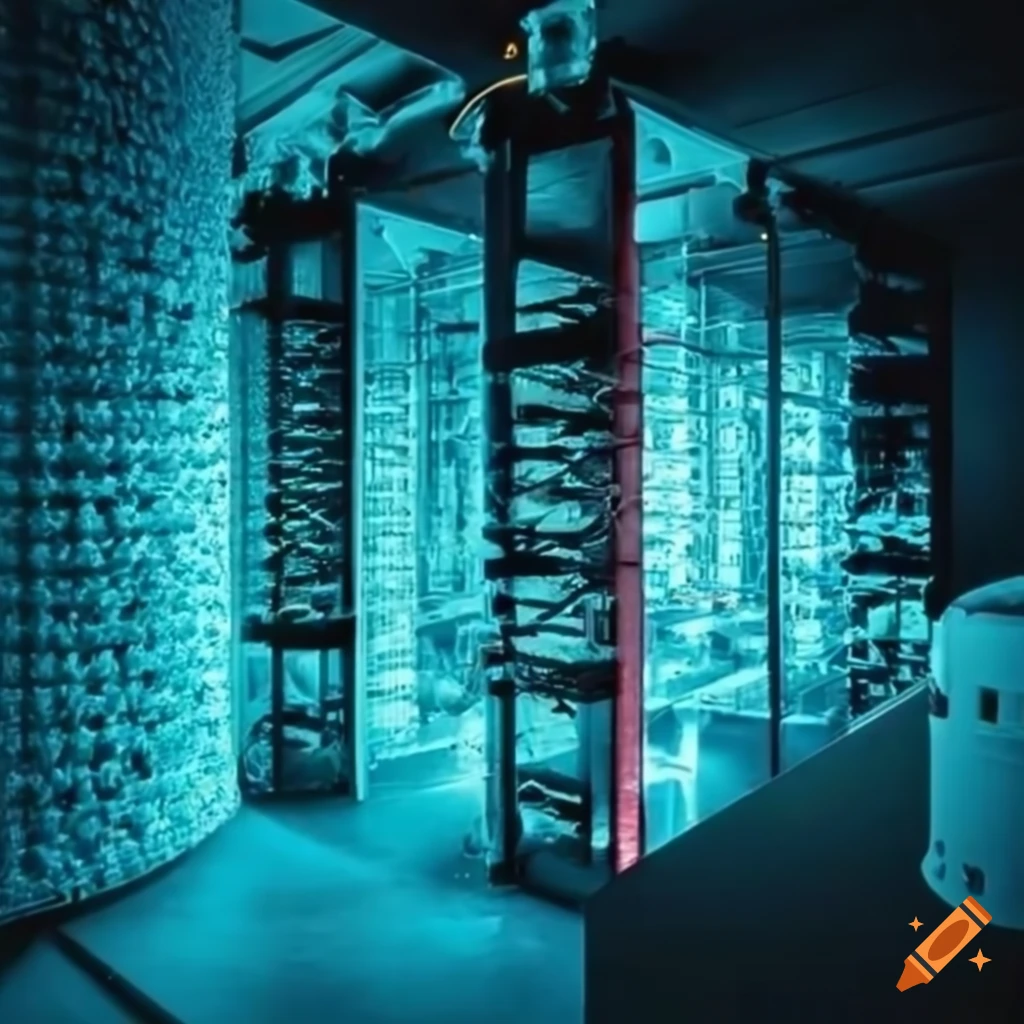 A factory that creates bio materials in a underground lab on Craiyon