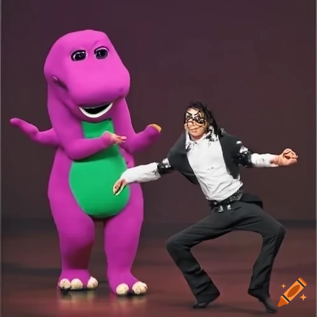 Barney and michael jackson dancing
