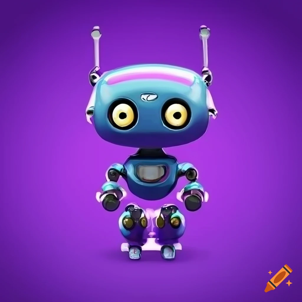 A cute robot . cute realistic robot purple on Craiyon