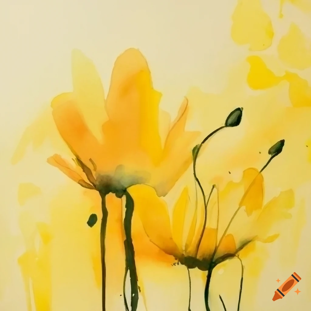 Watercolor Yellow Flowers | Best Flower Site