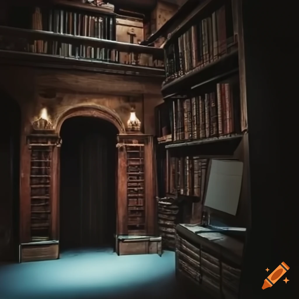 Horror game mental illness study / library room