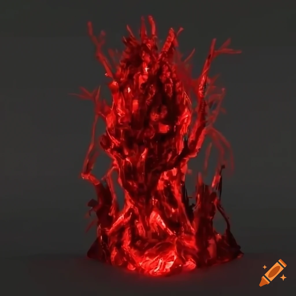 3d model of a red glowing outgrowth biomass from prototype game series ...