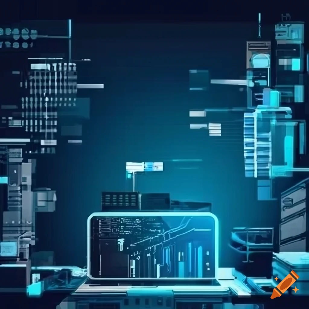 Tech seller background on Craiyon