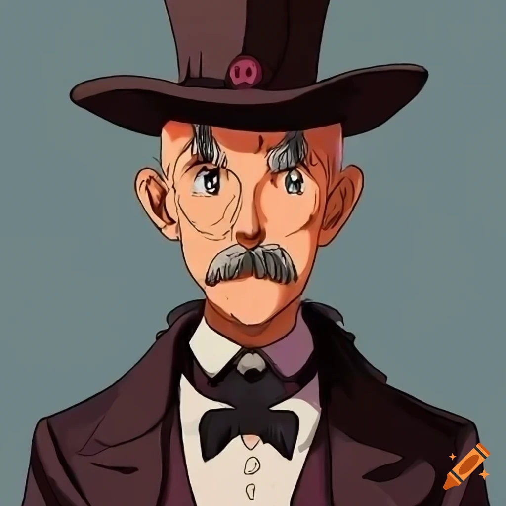 Old Victorian gentleman in the style of the pokemon anime on Craiyon