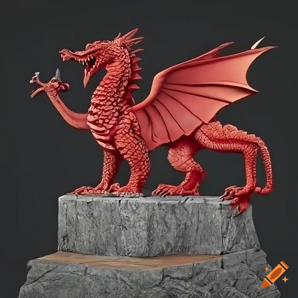 Welsh dragon on a pedestal, photo, hd image, award winning photograph ...