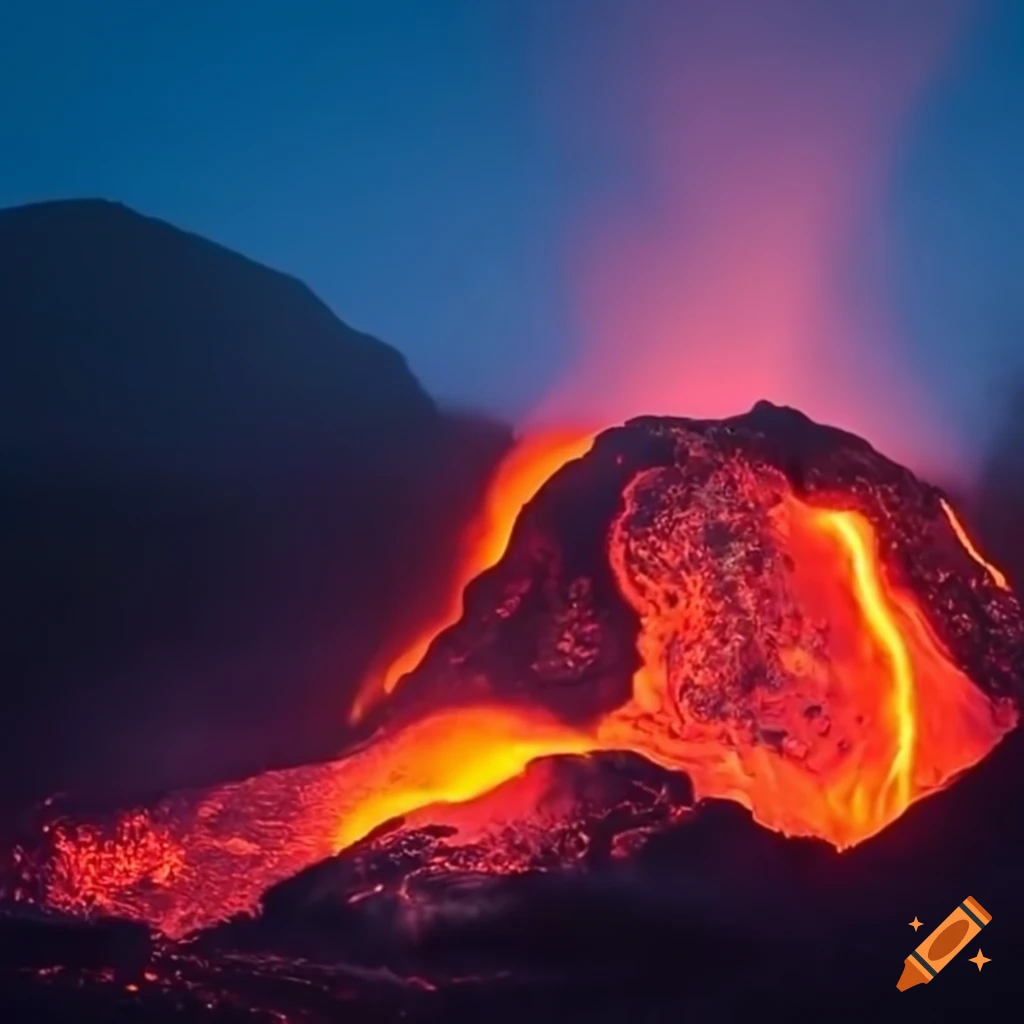 Volcano with lava