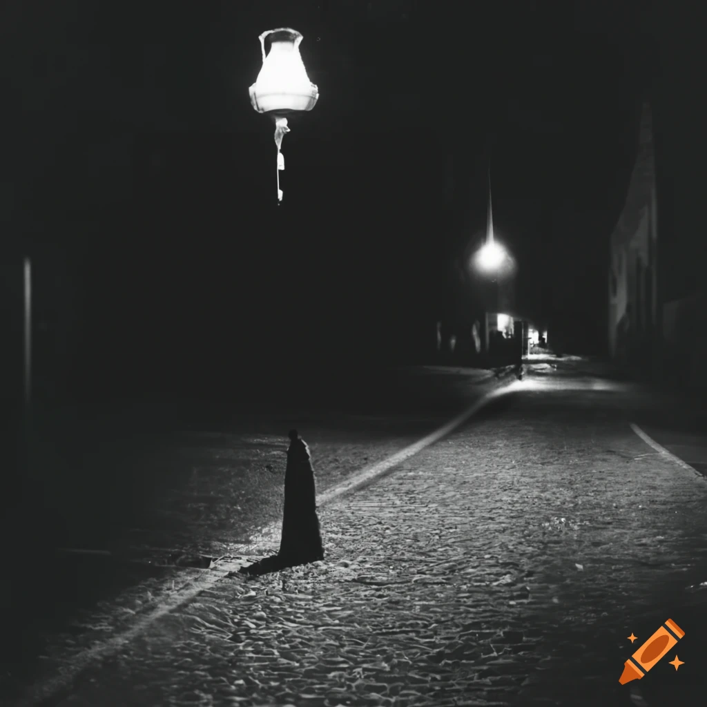 Single Street Light At Night