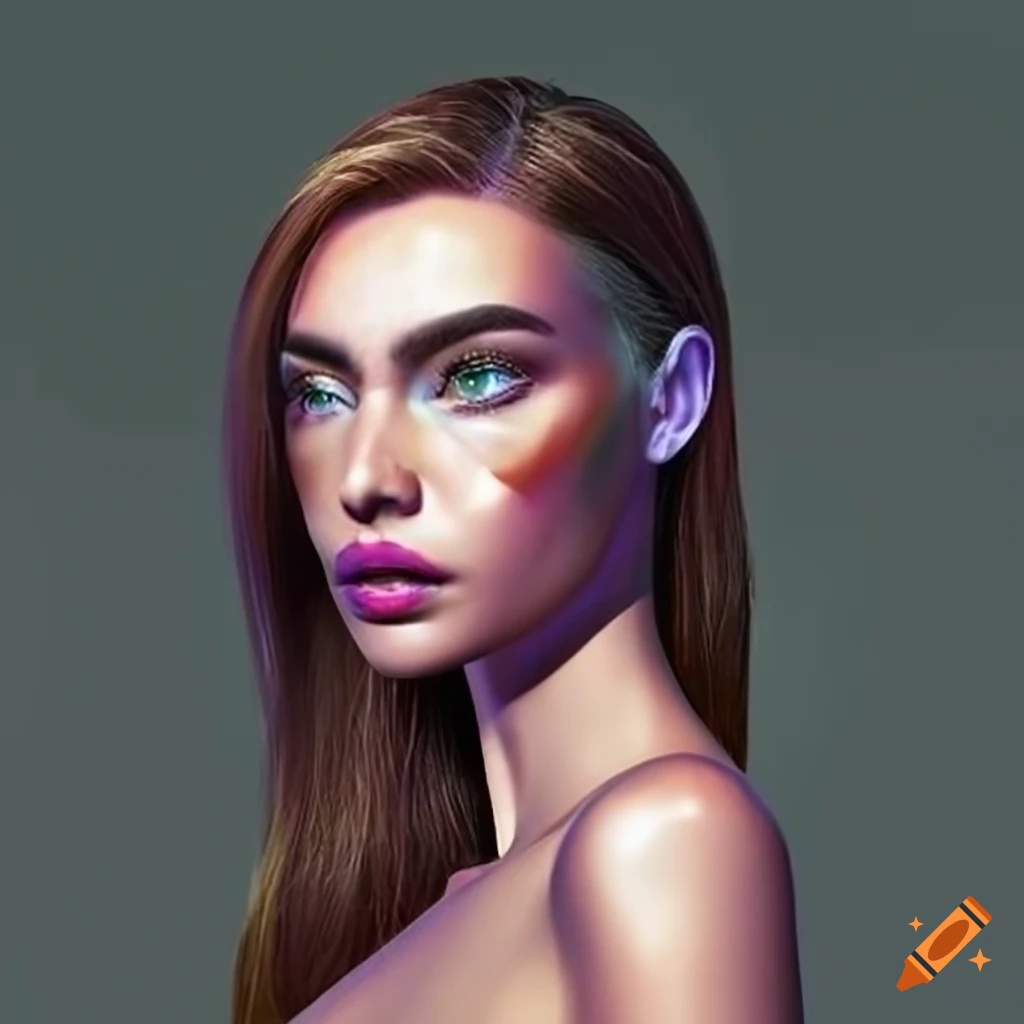 Generate an image of a woman model who embodies elegance and confidence ...