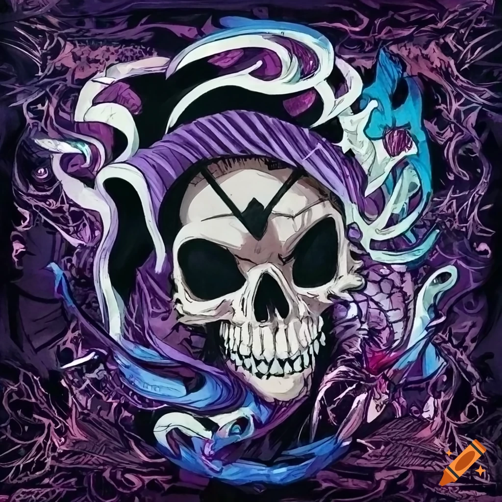 A skull monster, anime style