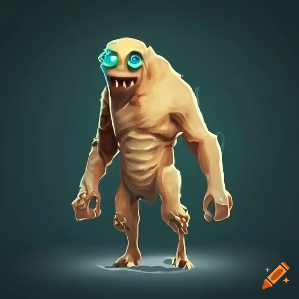 Monster character realistic style isometric for mobile game on Craiyon