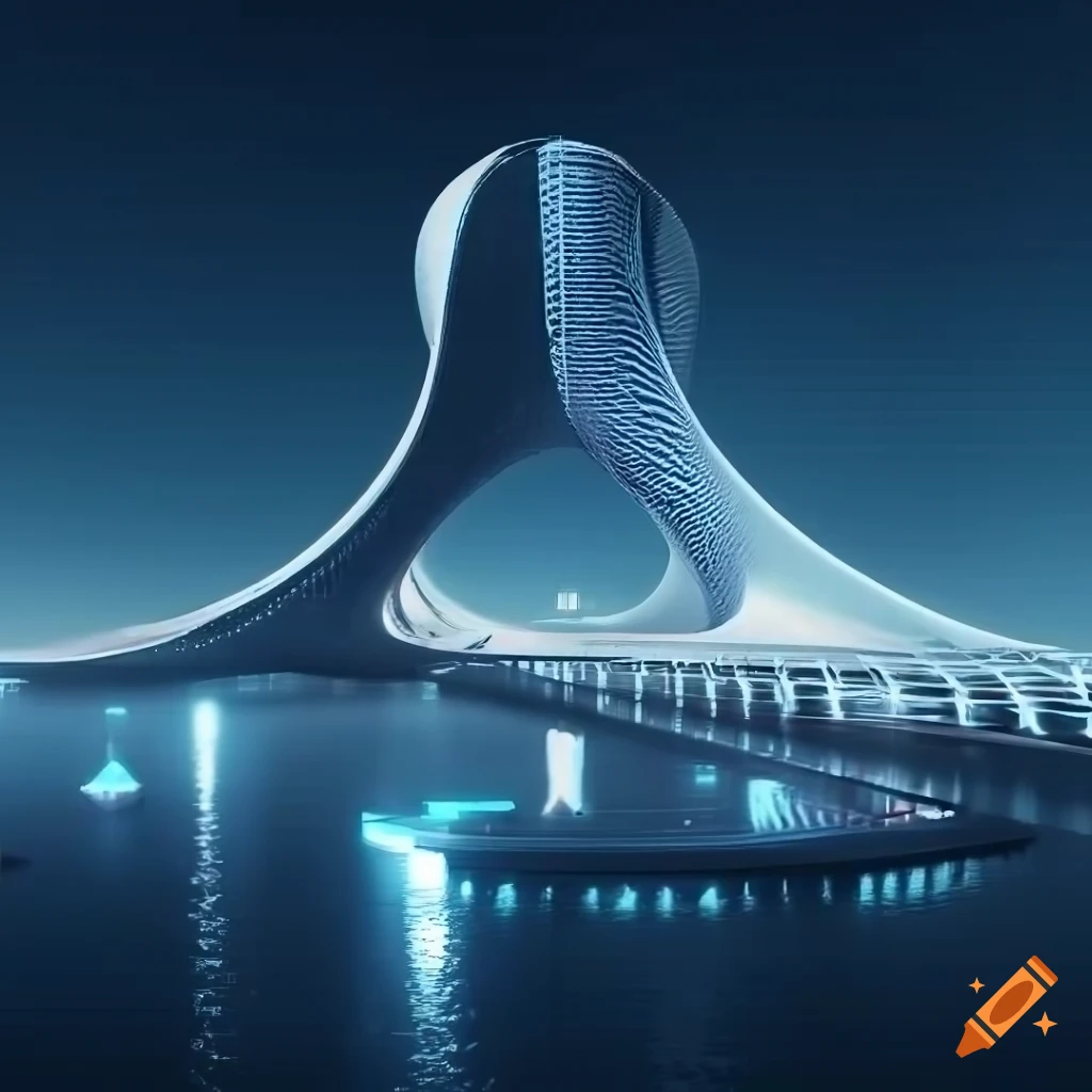 Futuristic sci fi city in the style of santiago calatrava. Utopia ...