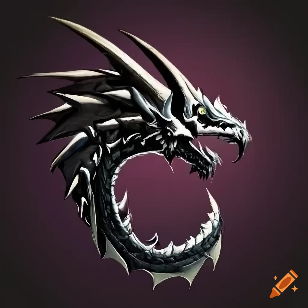Dragon, dark, no background, logo