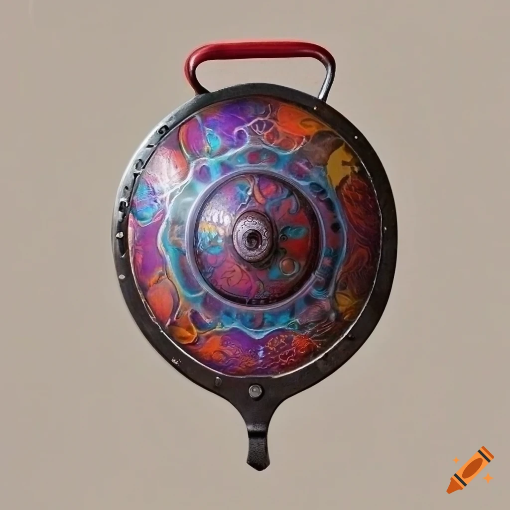 Frying pan shield with handle, cast iron skillet, buckler, shield ...