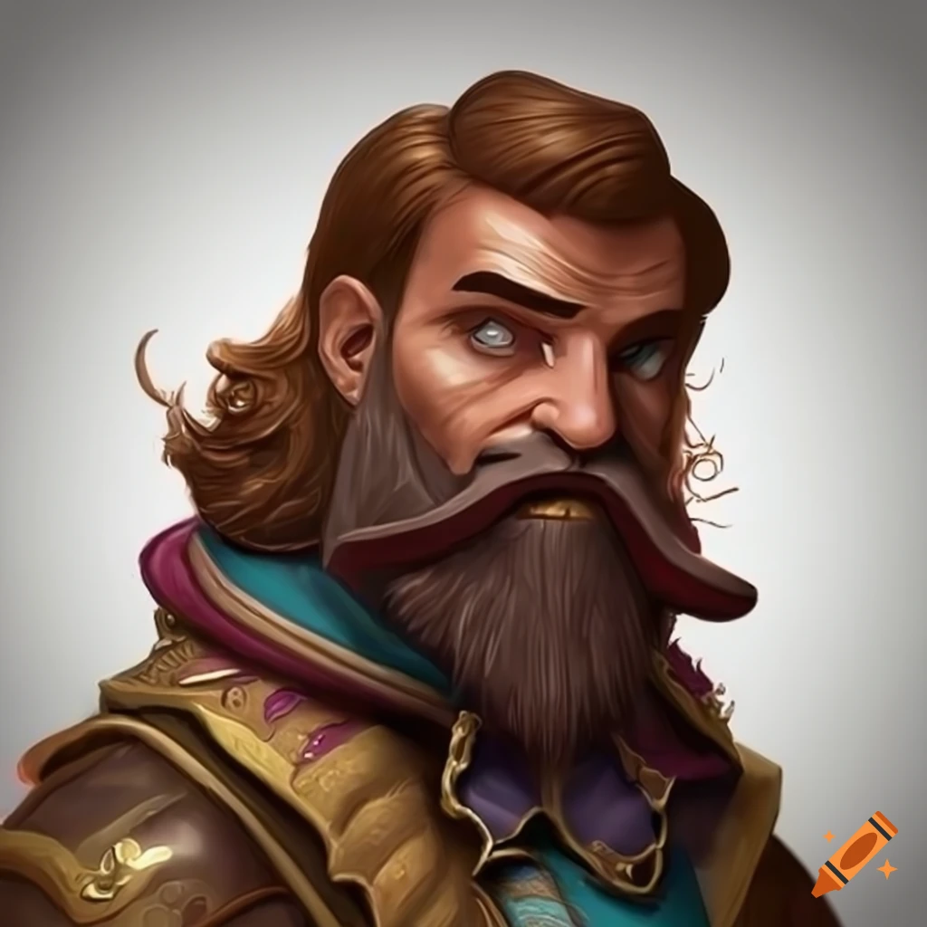 Thick male bard with goatee