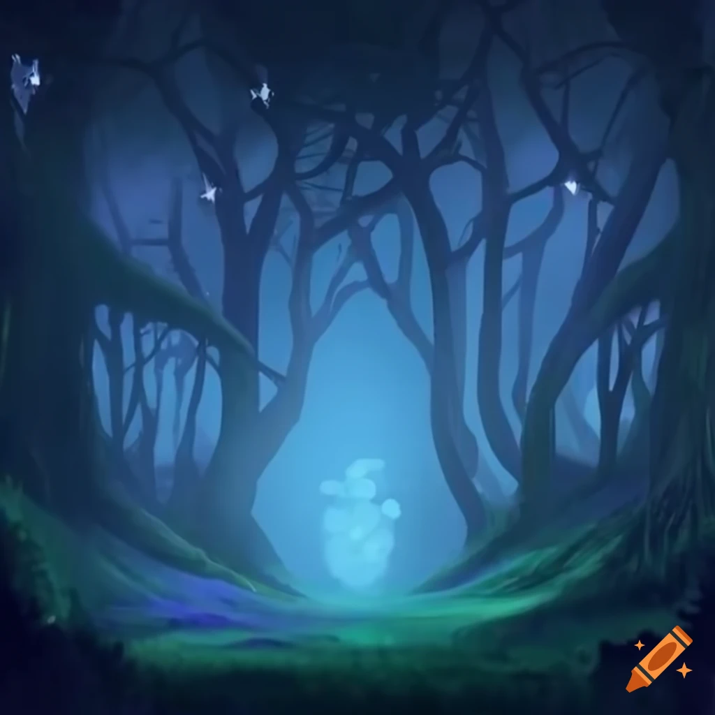 An ethereal elf blending into the magical forest landscape