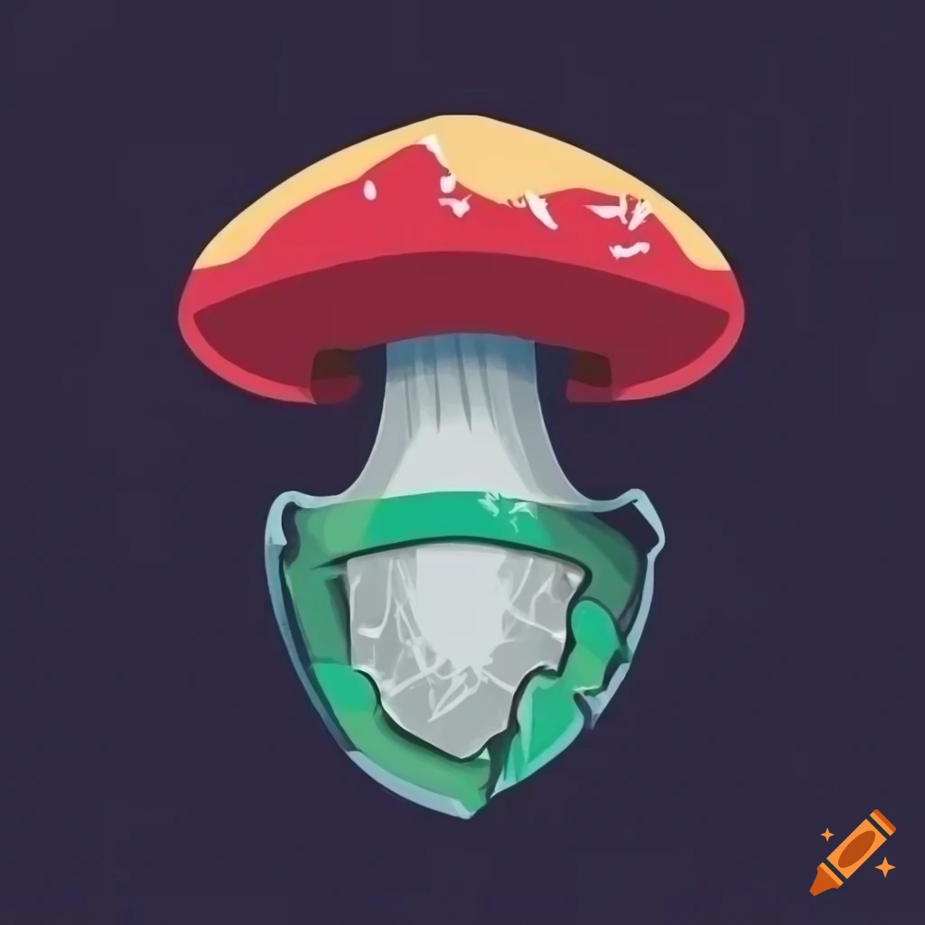 Coat-of-arms shattered shield mushroom simple on Craiyon
