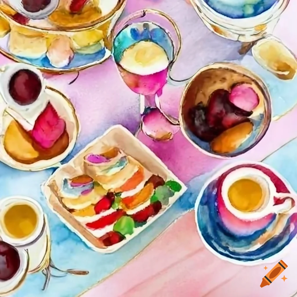 Afternoon tea, with sparkling drinks, festive