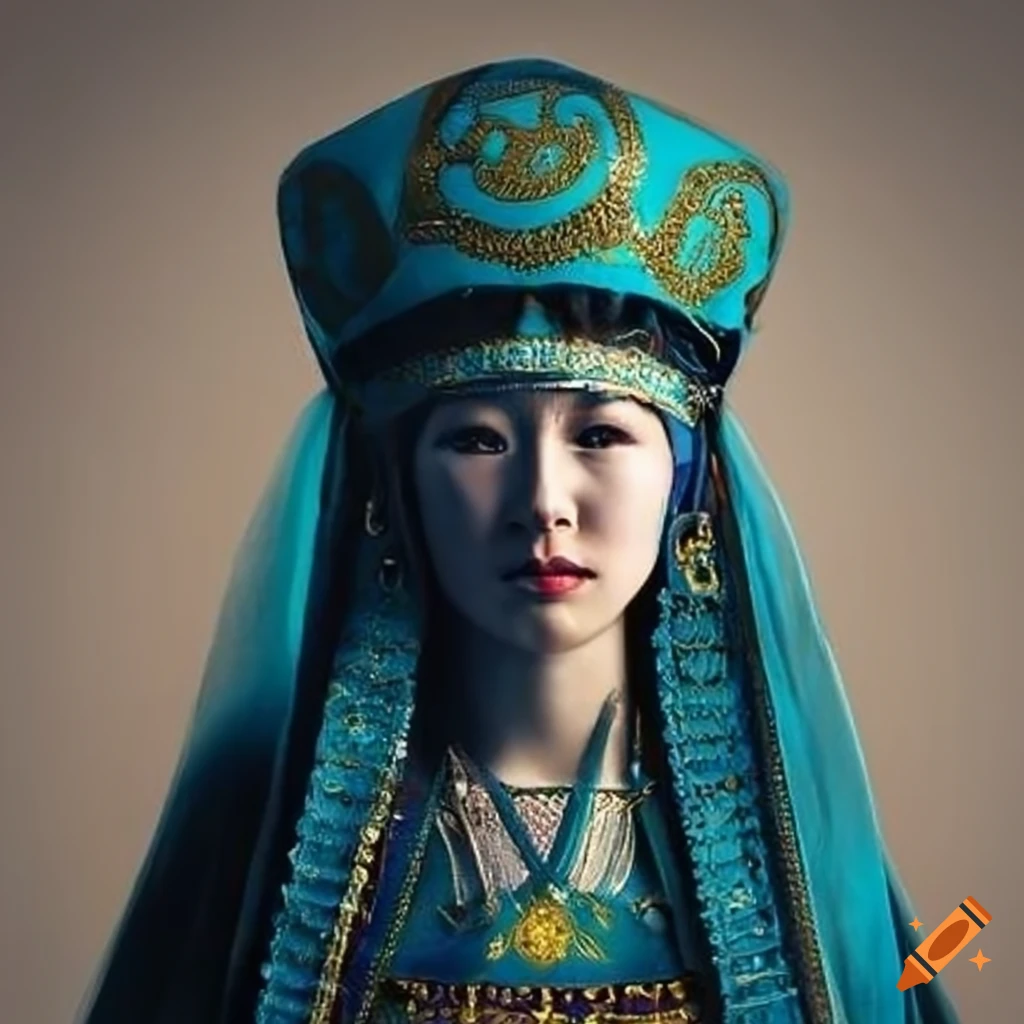 Headdress with kazakh culture