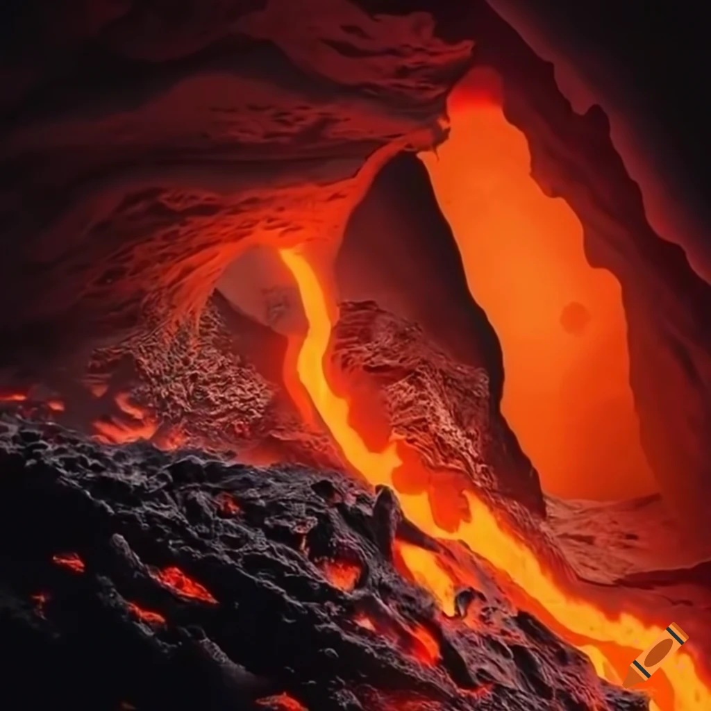 Vulcano lava in a cave
