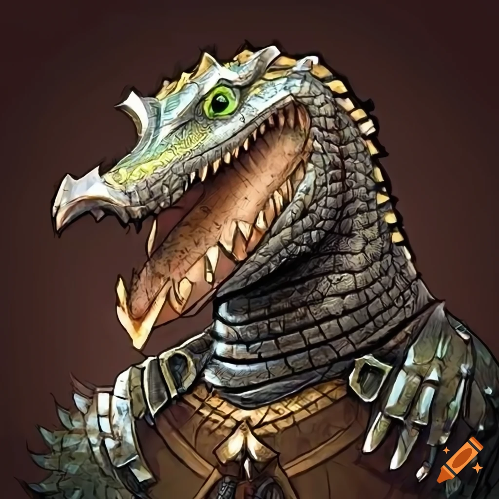 A silver Dragonborn from dungeons and dragons Head is similar to an ...