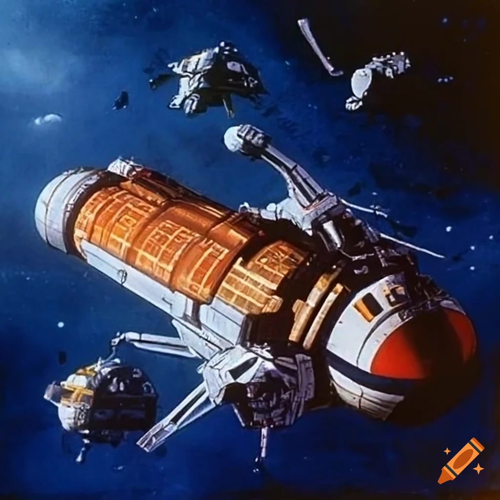Hymenopteran, outer space ship of the line, 70s sci fi, shuttle ...