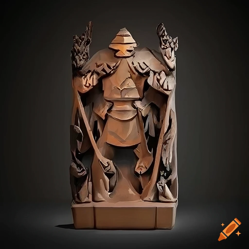 ‘architectural stave carving’-style, zelda game sculpture, stunning ...