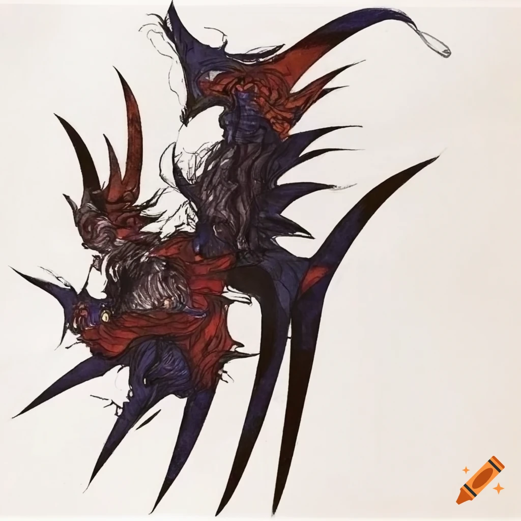 Abstract spikes heraldry concept art final fantasy style yoshitaka ...