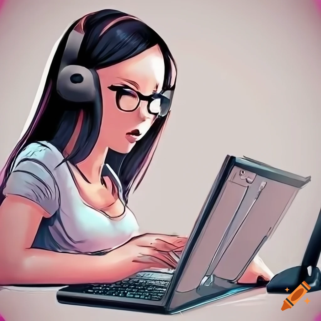 Computer girl on Craiyon