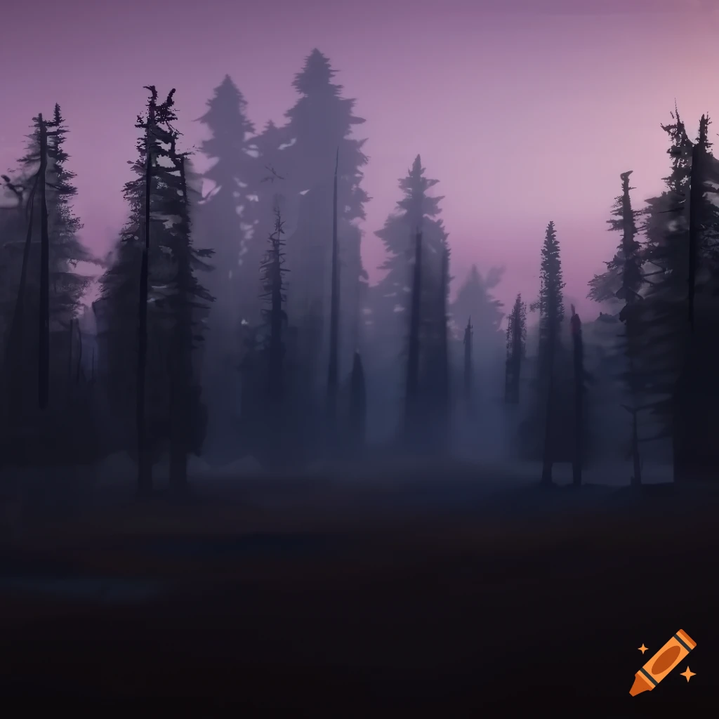 Skybox of russian tundra with some trees and metal shacks. Team ...