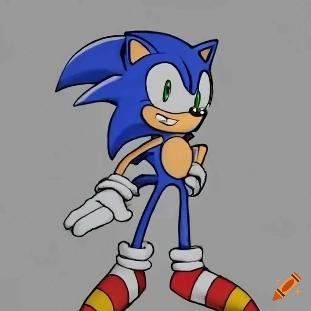 Sonic the hedgehog fighting with words, colored design, no details